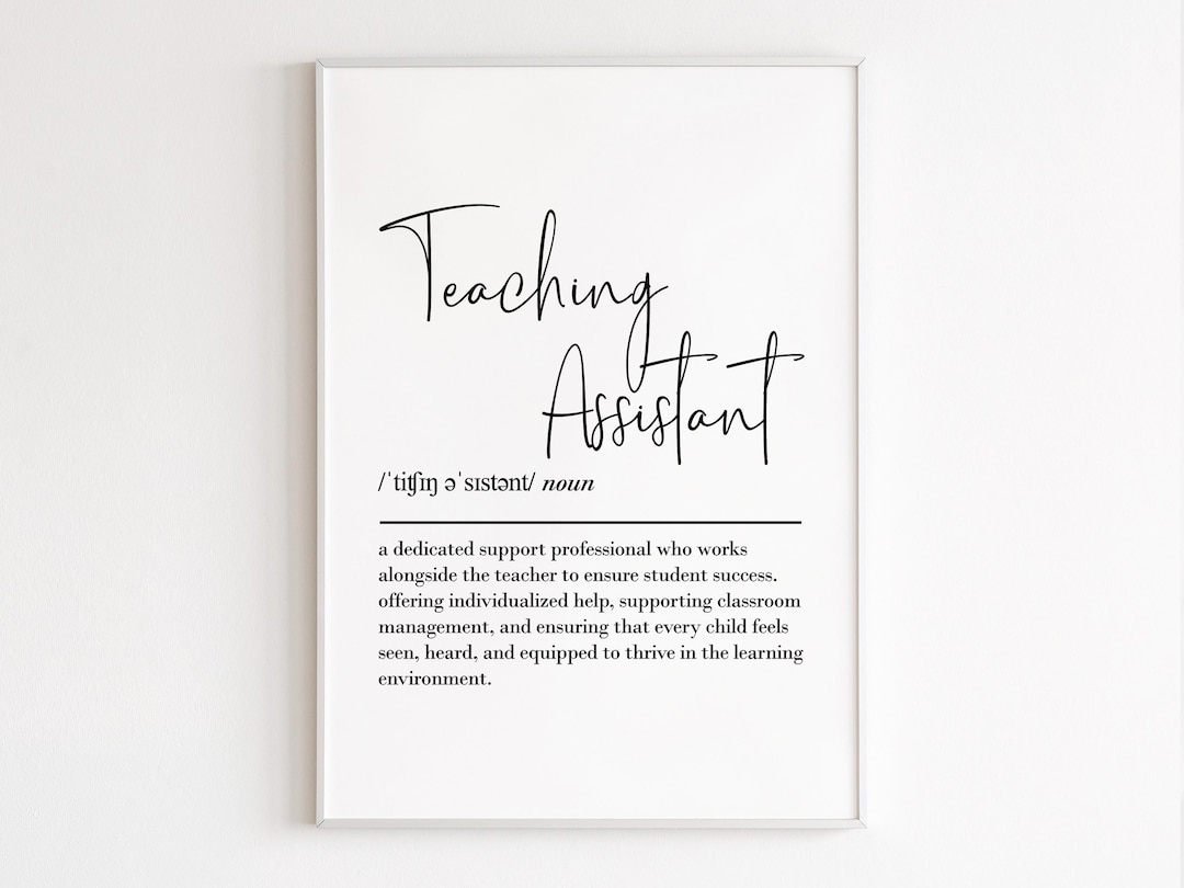 Teaching Assistant Definition, Printable Wall Art, Digital Download ...