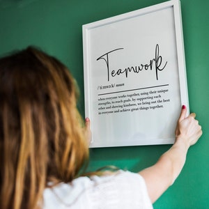 Teamwork Definition, Printable Wall Art, Digital Download, Work Bestie ...