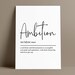 Ambition Definition, Printable Wall Art, Digital Download, French ...