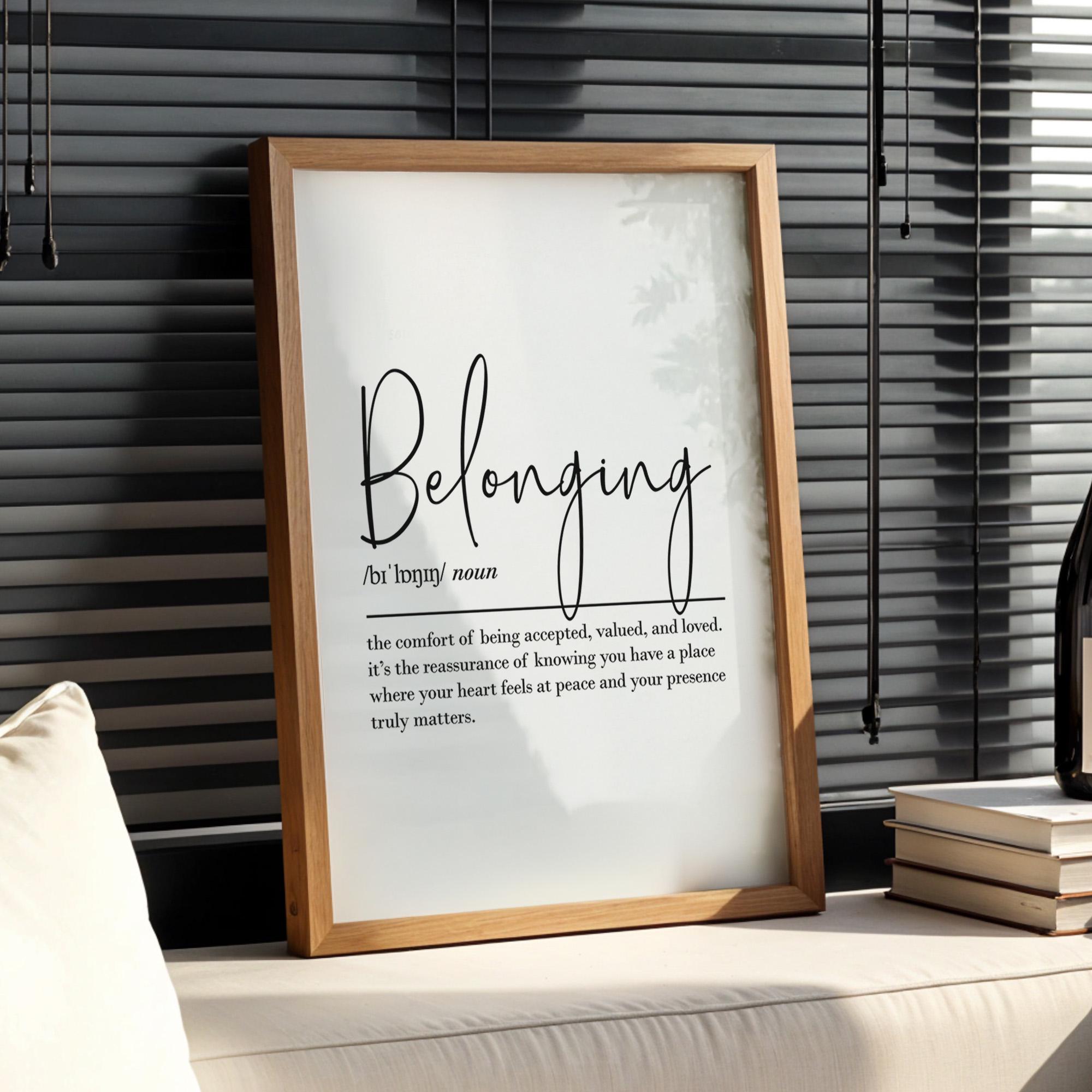 Belonging Definition, Printable Wall Art, Digital Download, Family ...