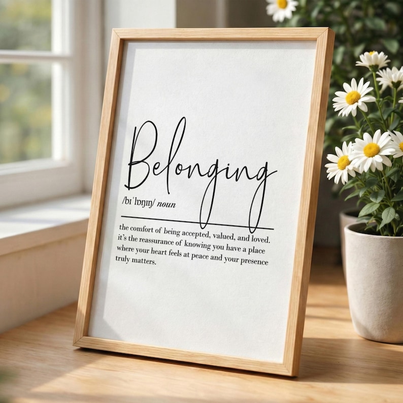 Belonging Definition, Printable Wall Art, Digital Download, Family ...