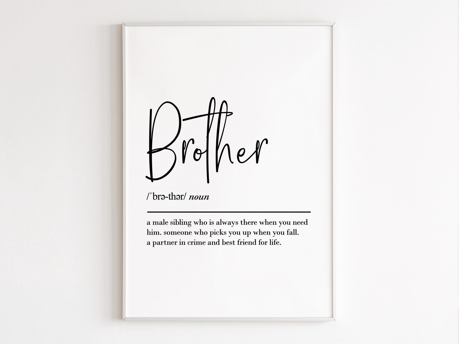 Brother Definition, Printable Wall Art, Digital Download, Brother Gift ...