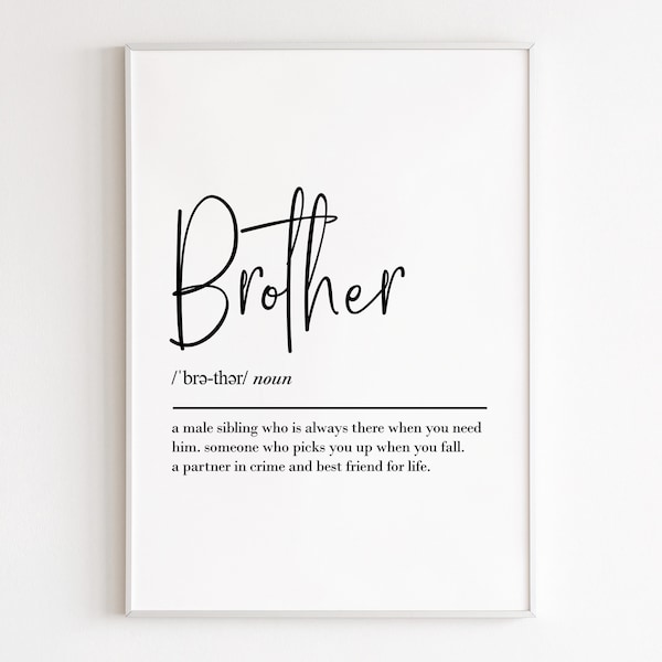 Brother Definition - Etsy