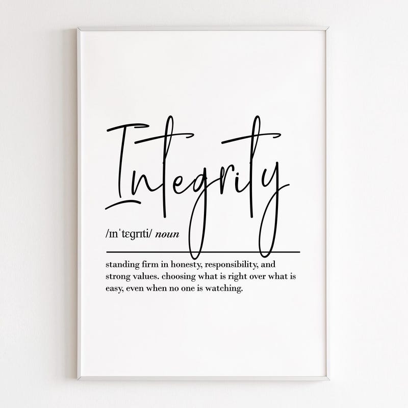 Integrity Poster - Etsy