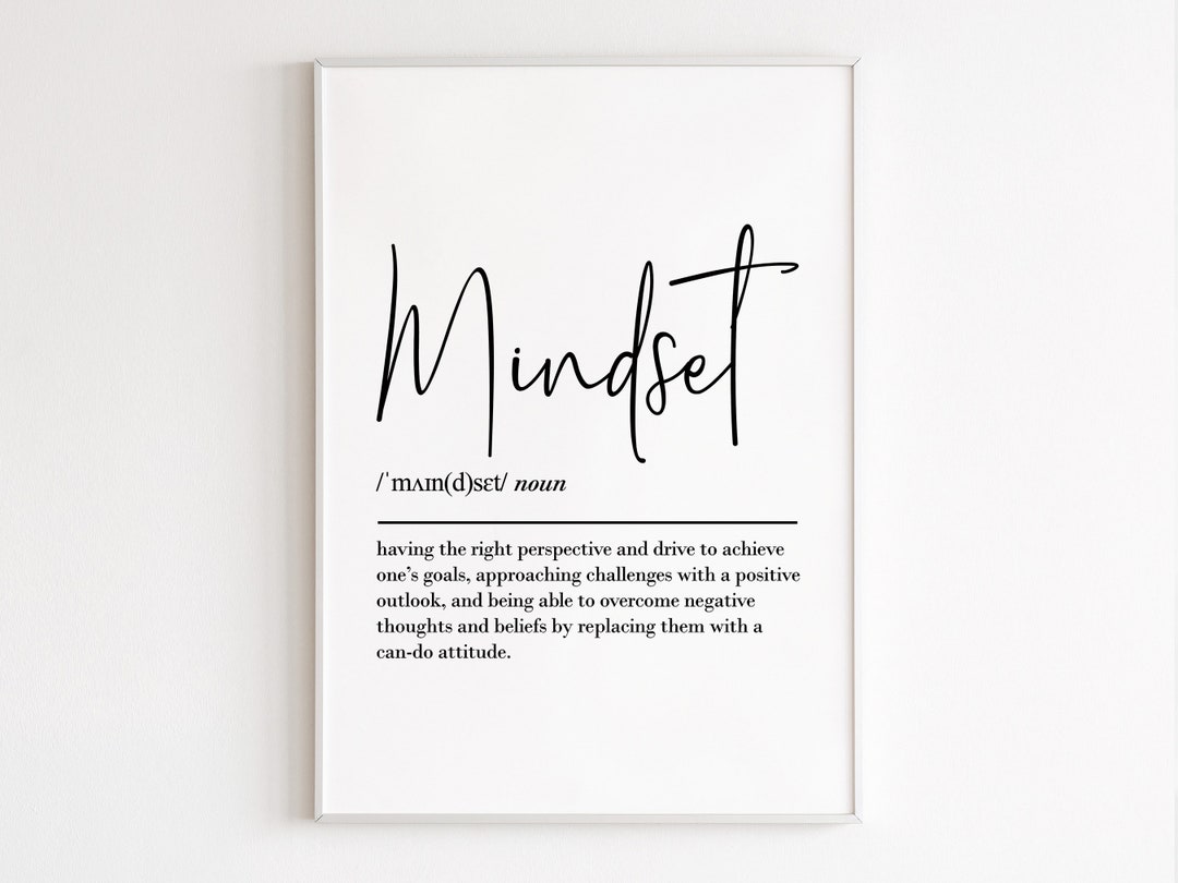 Mindset Definition, Printable Wall Art, Digital Download, Inspirational ...