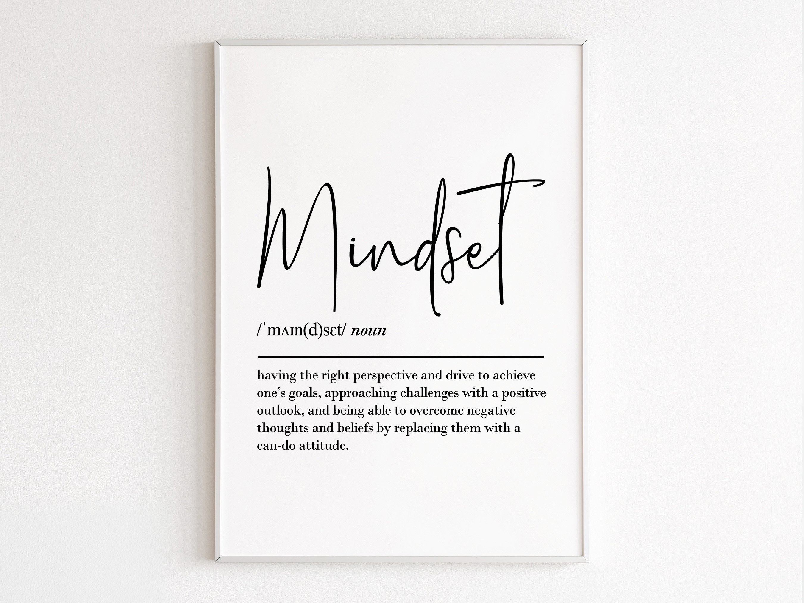 Mindset Definition, Printable Wall Art, Digital Download, Inspirational ...