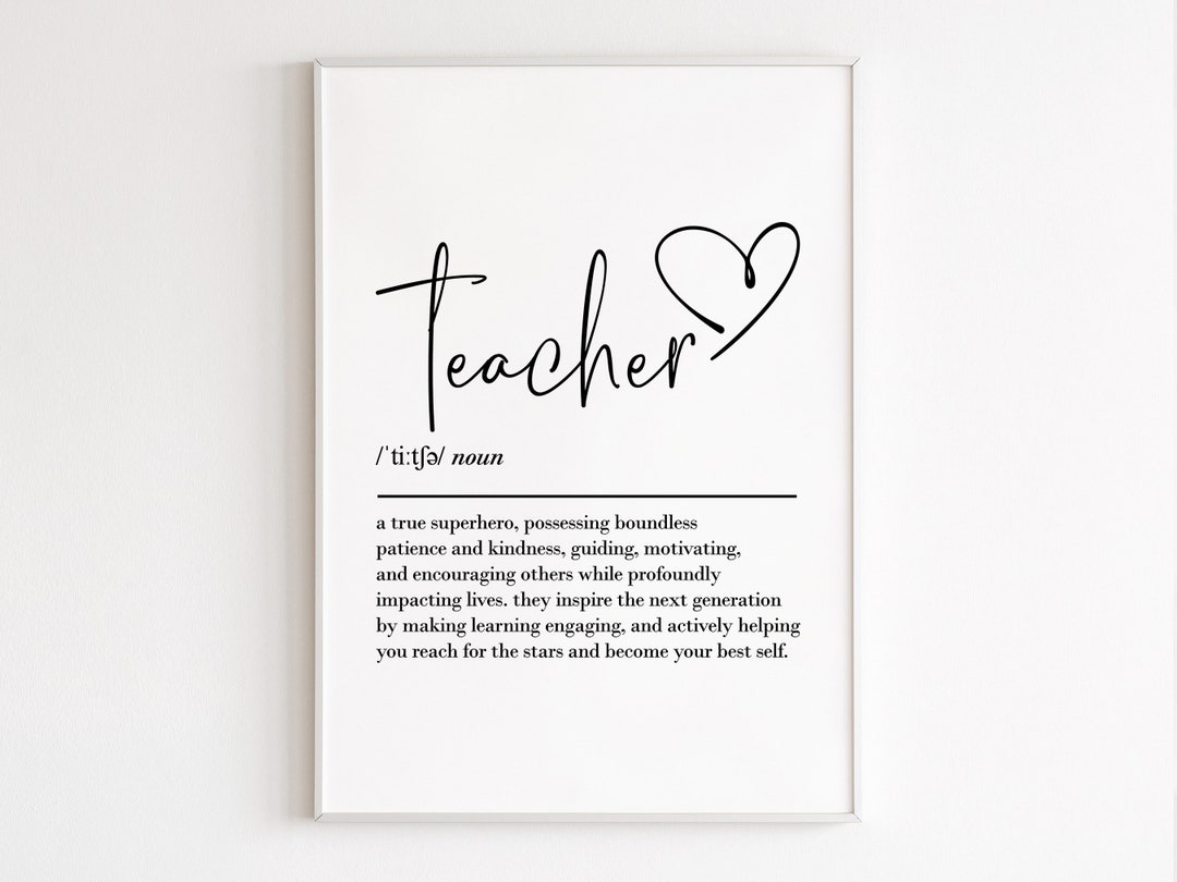 Teacher Definition, Printable Wall Art, Digital Download, Teacher ...