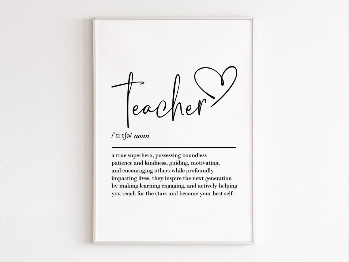 Teacher Definition, Printable Wall Art, Digital Download, Teacher ...