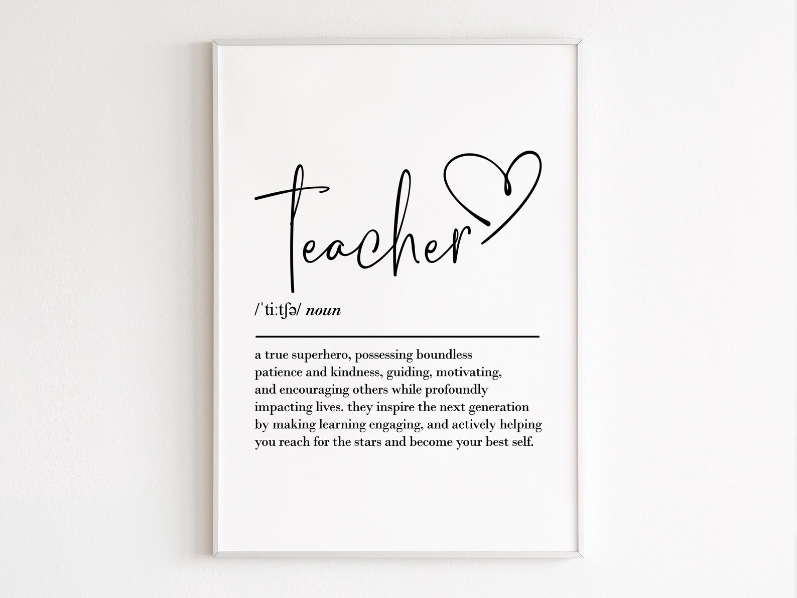 Teacher Definition, Printable Wall Art, Digital Download, Teacher ...