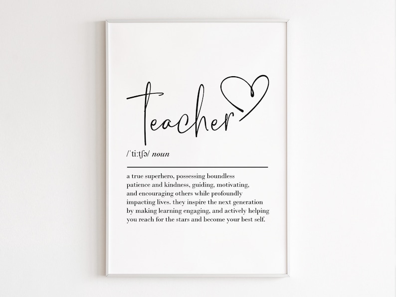 Teacher Definition, Printable Wall Art, Digital Download, Teacher ...