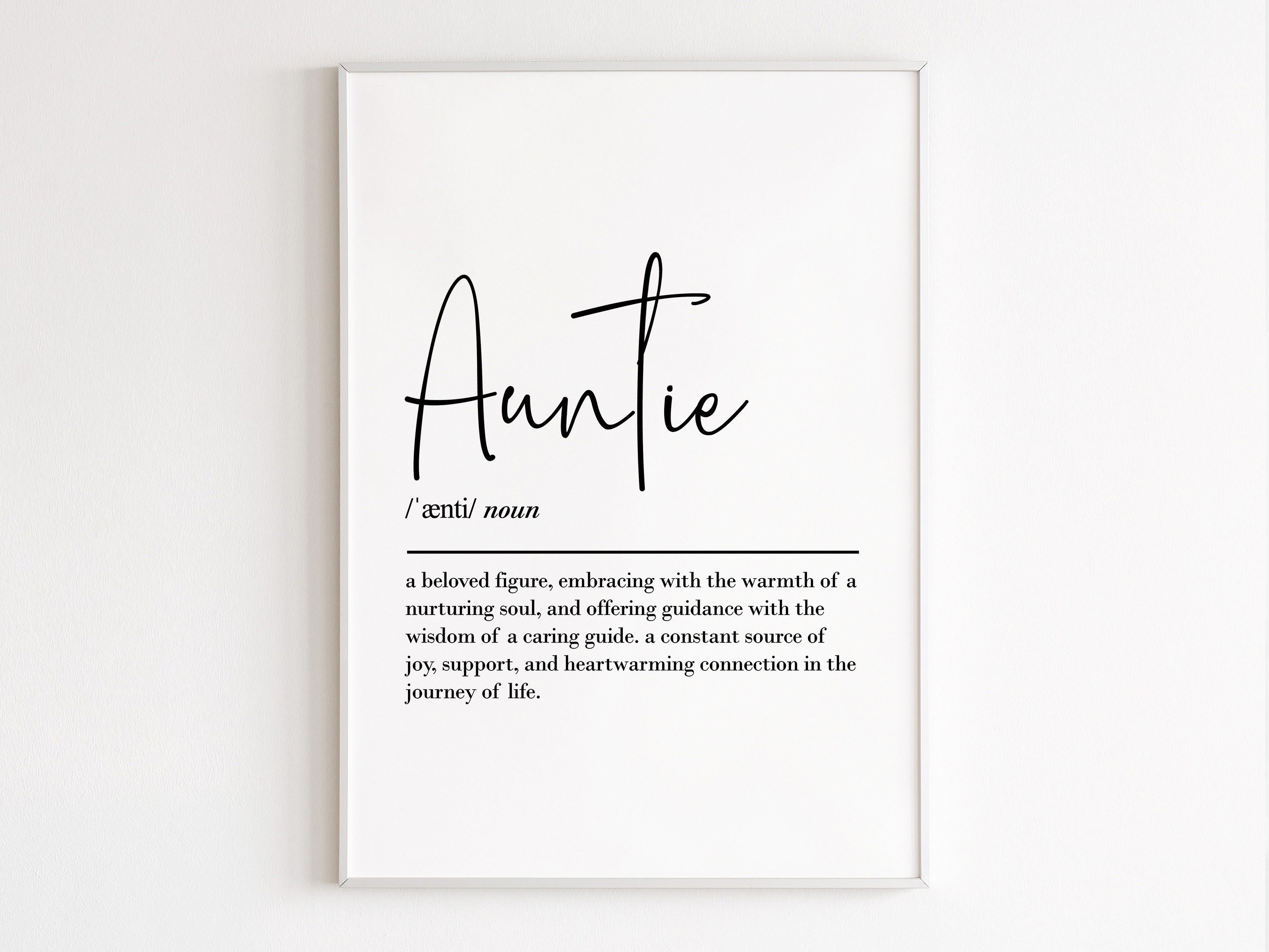 Auntie Definition, Printable Wall Art, Digital Download, Auntie Gift ...