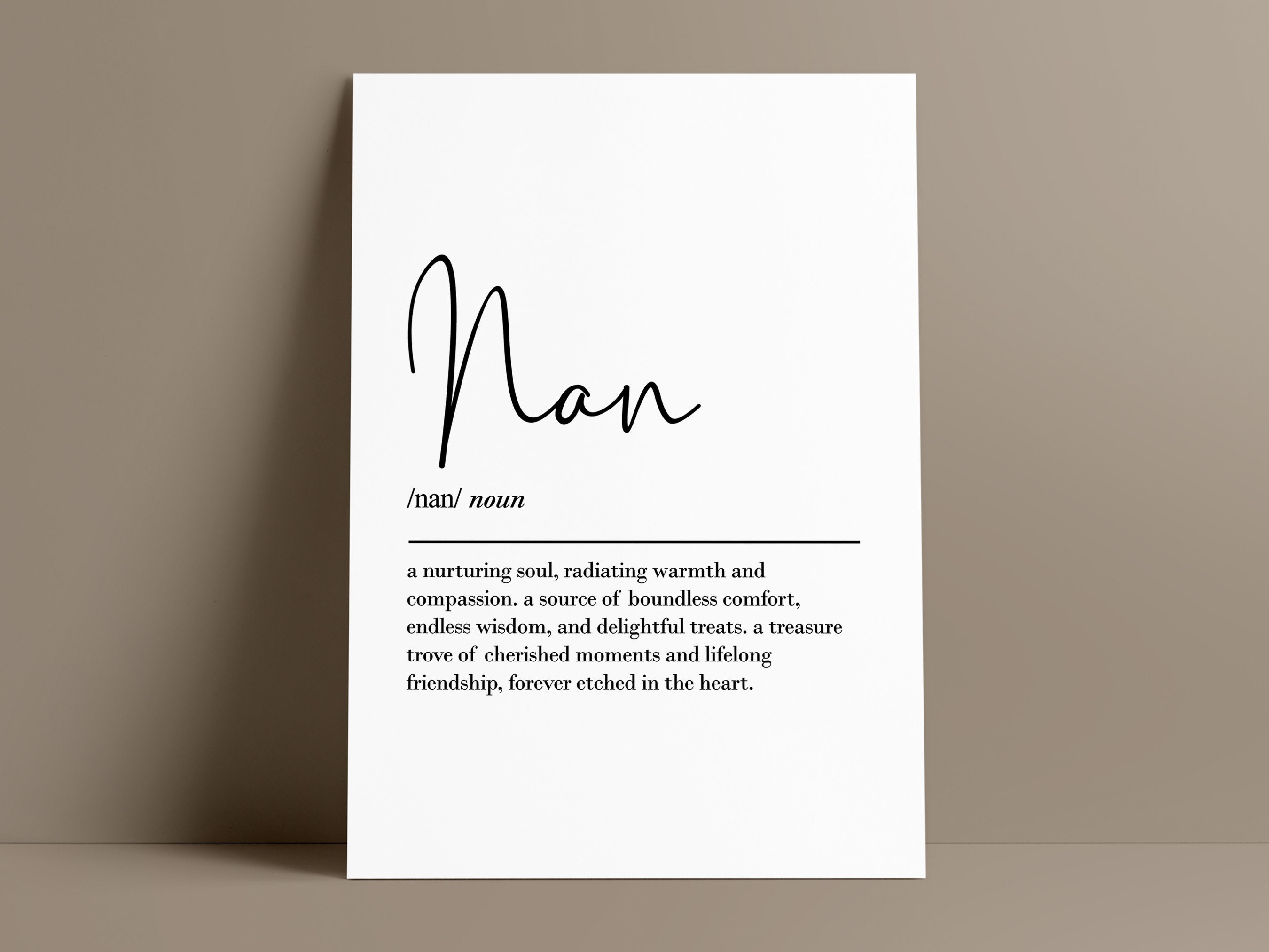 Nan Definition Printable Wall Art Digital Download Nannie - Etsy