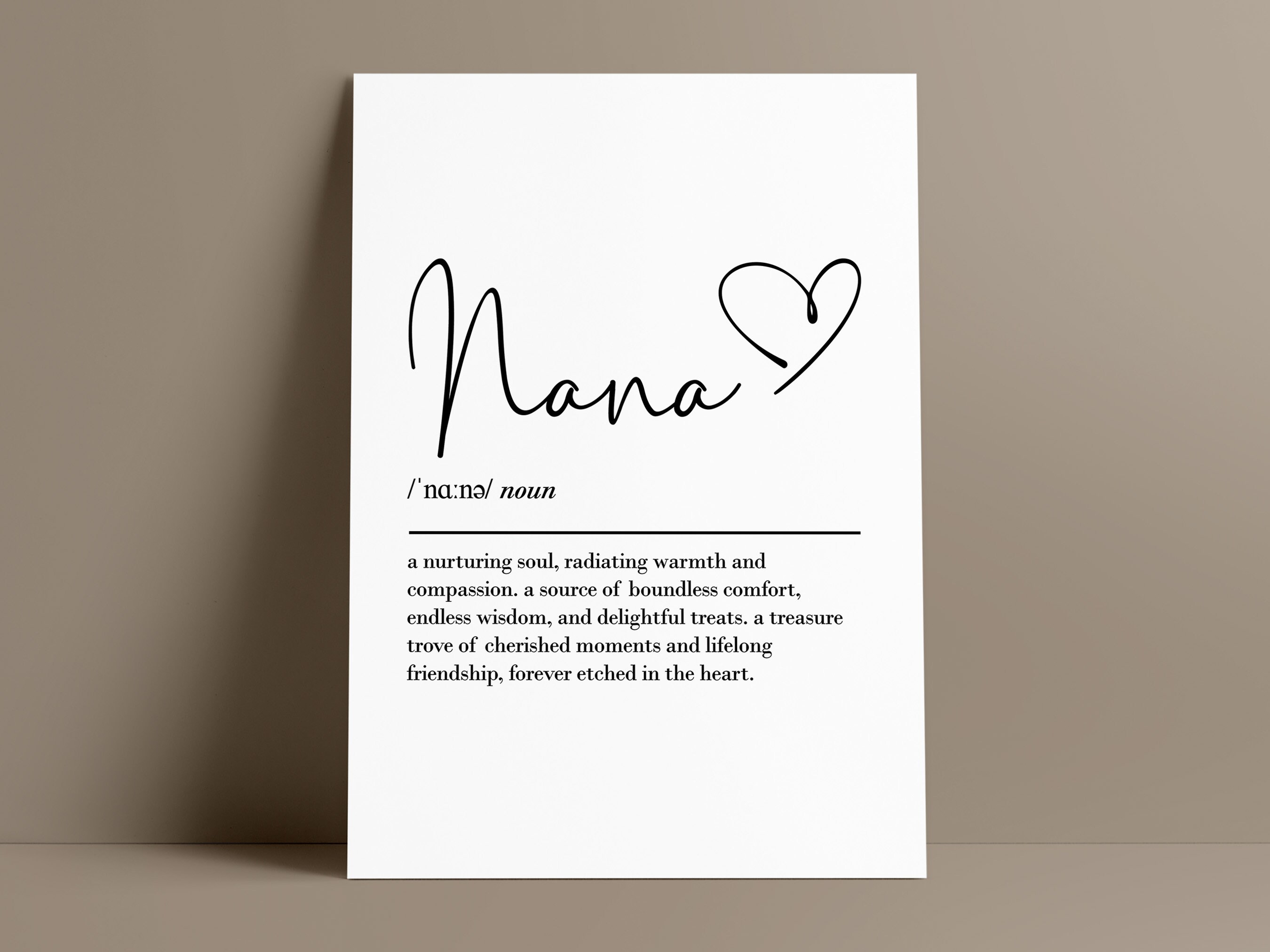 Nana Definition, Printable Wall Art, Digital Download, Nana Present ...