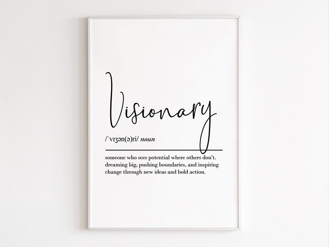 Visionary Definition, Printable Wall Art, Digital Download, Team Leader ...