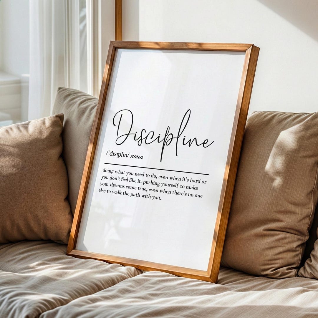 Discipline Definition, Printable Wall Art, Digital Download ...