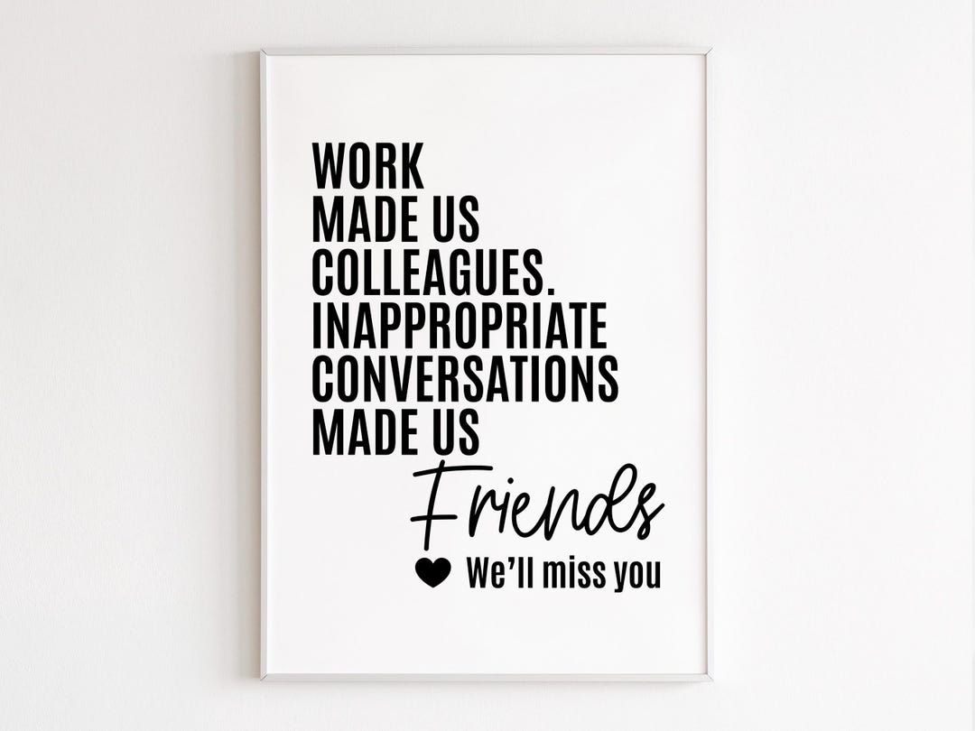 We'll Miss You, Printable Wall Art, Digital Download, Coworker Gift ...