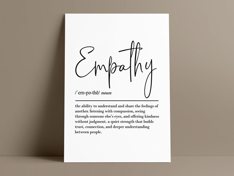 Empathy Definition, Printable Wall Art, Digital Download, Kindness ...