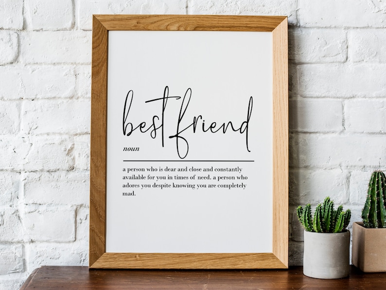 Best Friend Definition, Printable Wall Art, Digital Download, Best ...