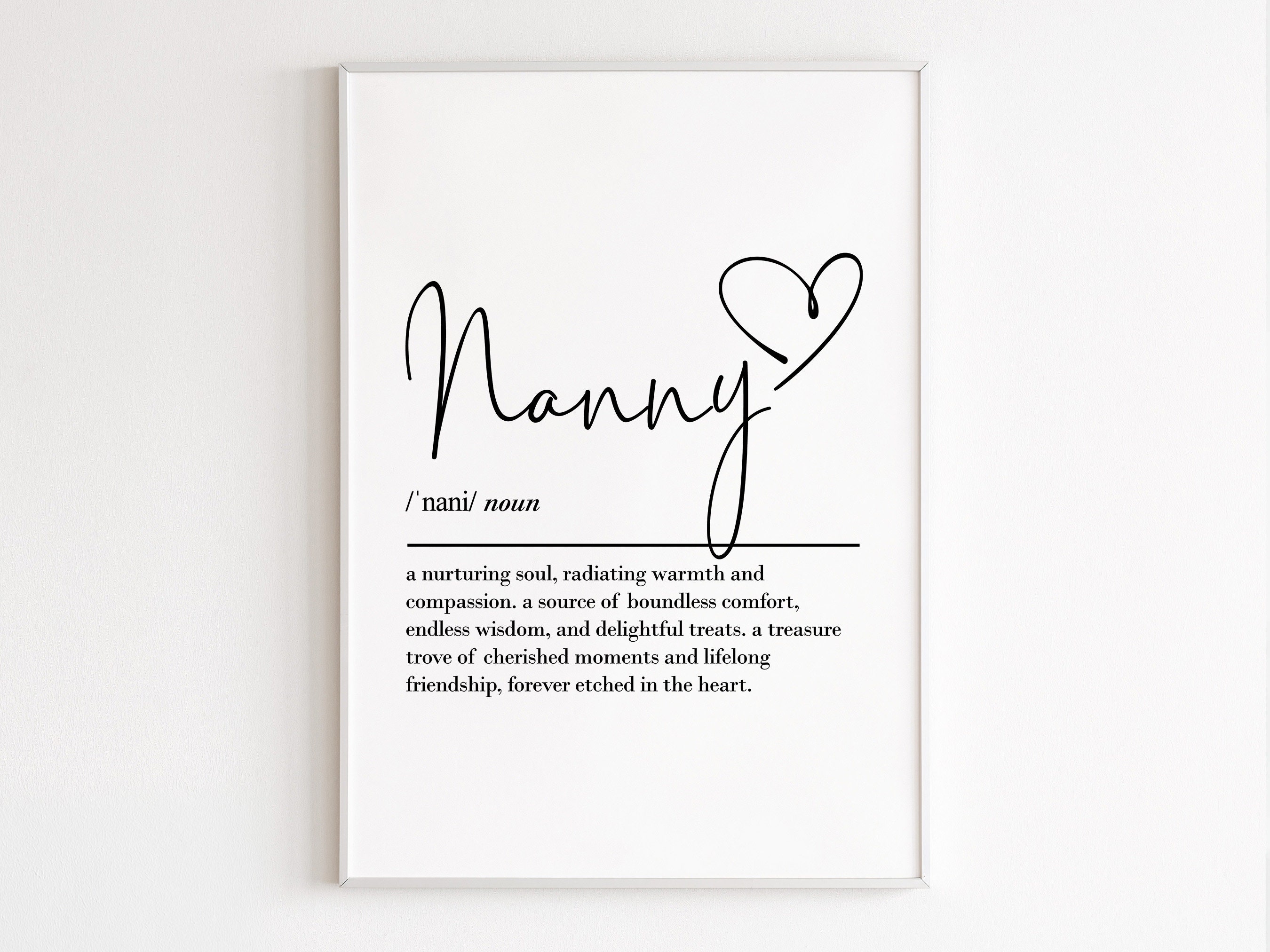 Nanny Definition, Printable Wall Art, Digital Download, Nannie Gifts ...