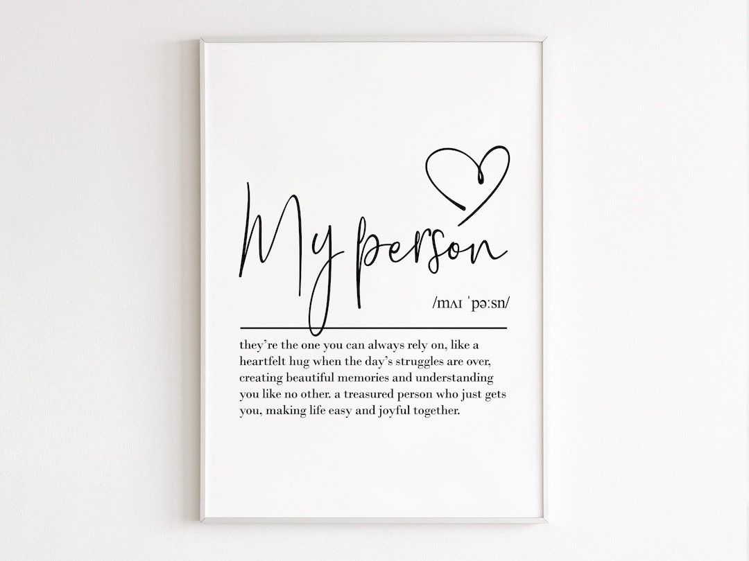 My Person Definition, Printable Wall Art, Digital Download, My Person ...