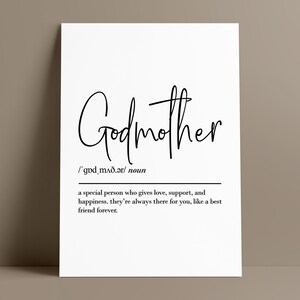 Godmother Definition, Printable Wall Art, Digital Download, Godmother ...