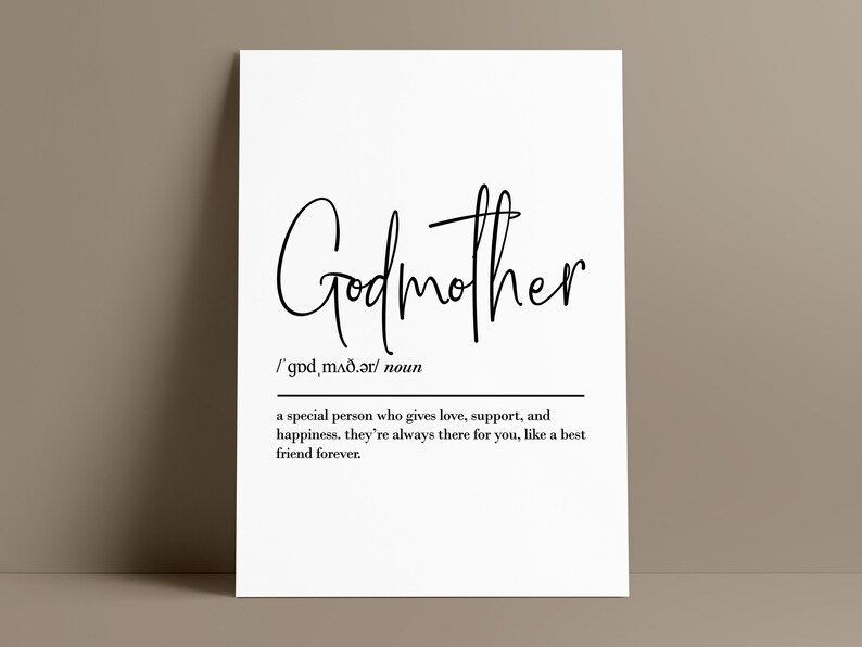 Godmother Definition, Printable Wall Art, Digital Download, Godmother ...