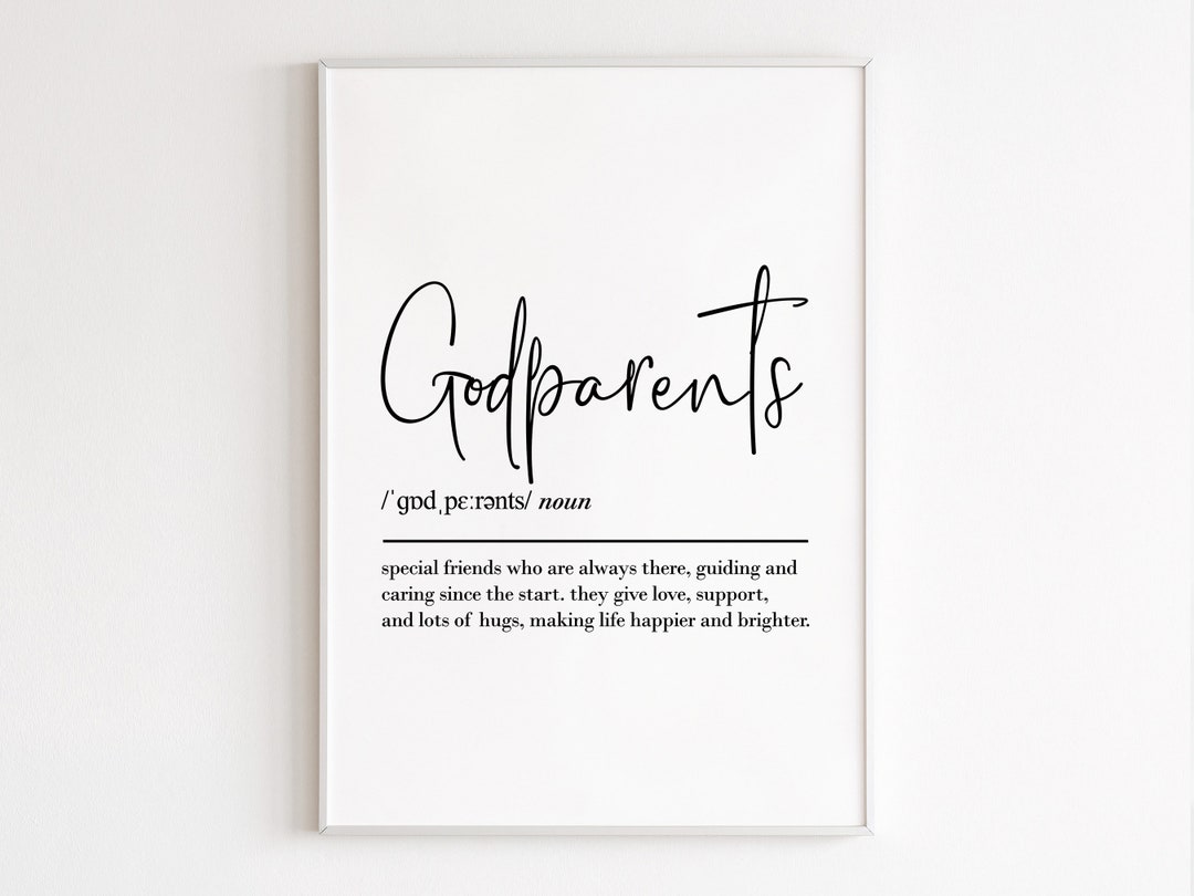 Godparents Definition, Printable Wall Art, Digital Download, Godparents ...