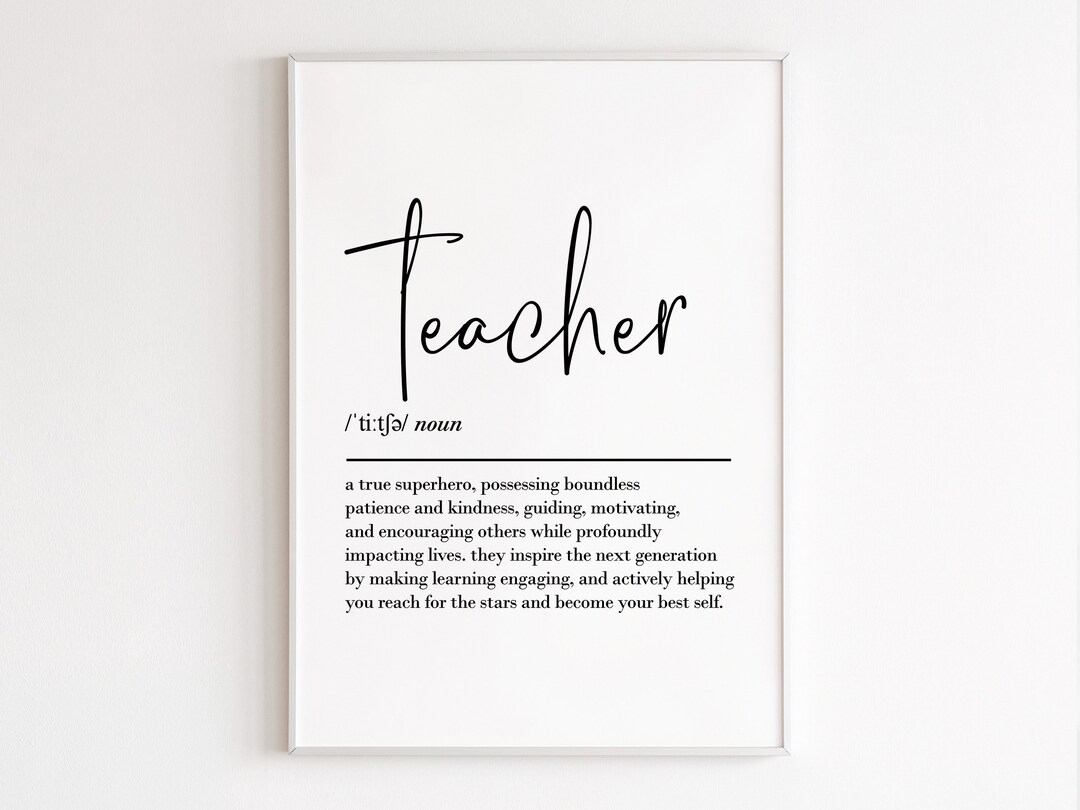Teacher Definition, Printable Wall Art, Digital Download, Teacher ...