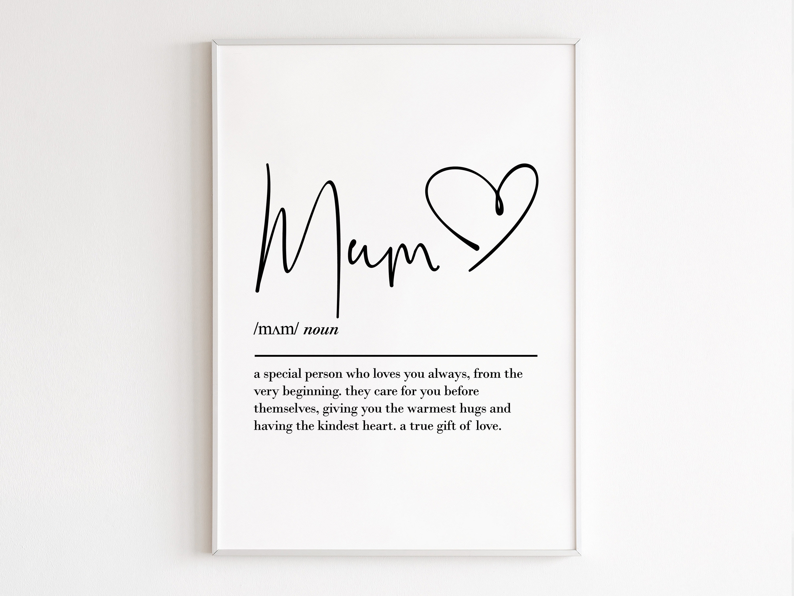 Mum Definition, Printable Wall Art, Digital Download, Mum Gift, Mum ...