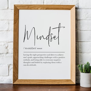 Mindset Definition, Printable Wall Art, Digital Download, Inspirational ...