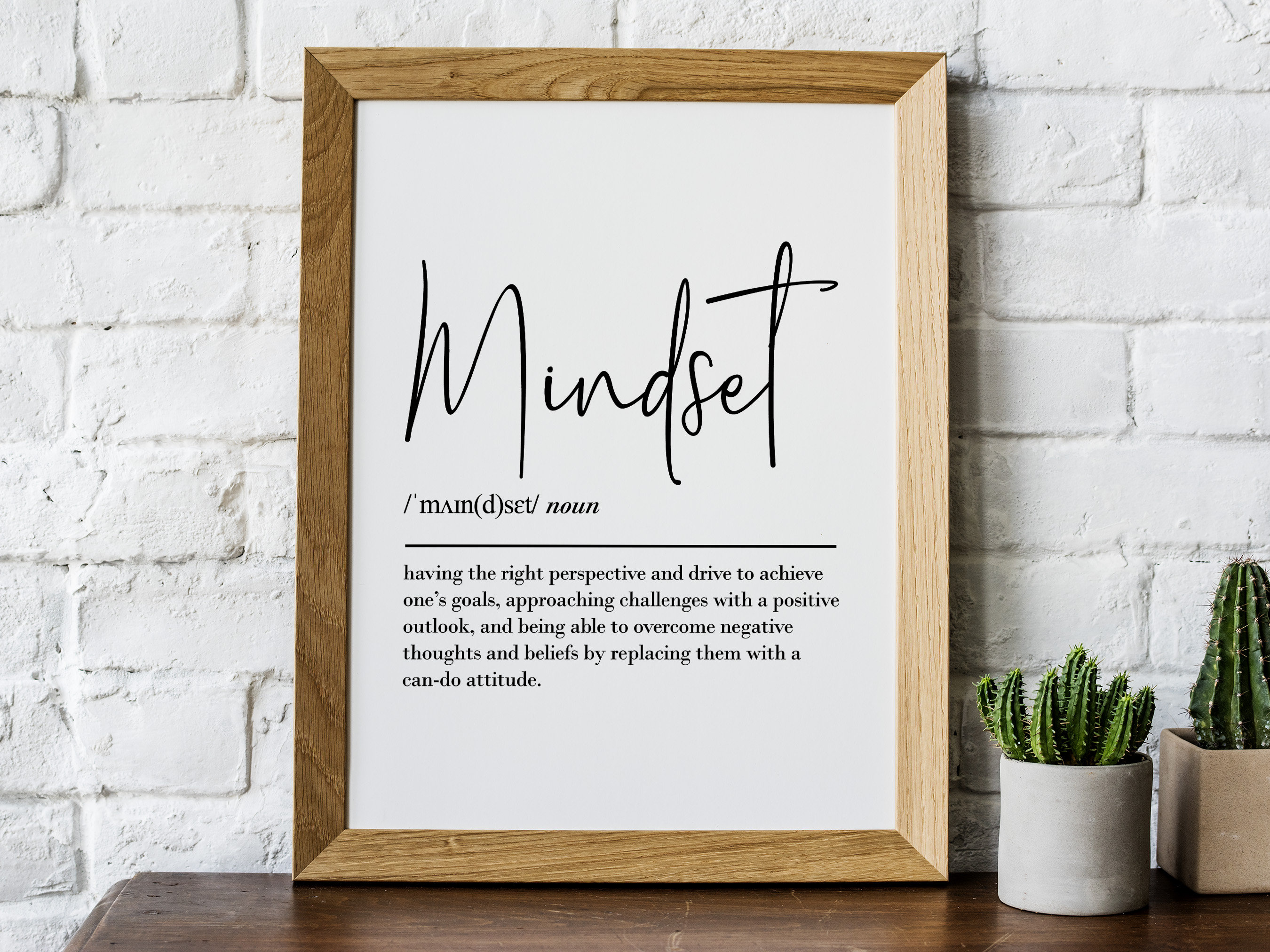 Mindset Definition, Printable Wall Art, Digital Download, Inspirational ...