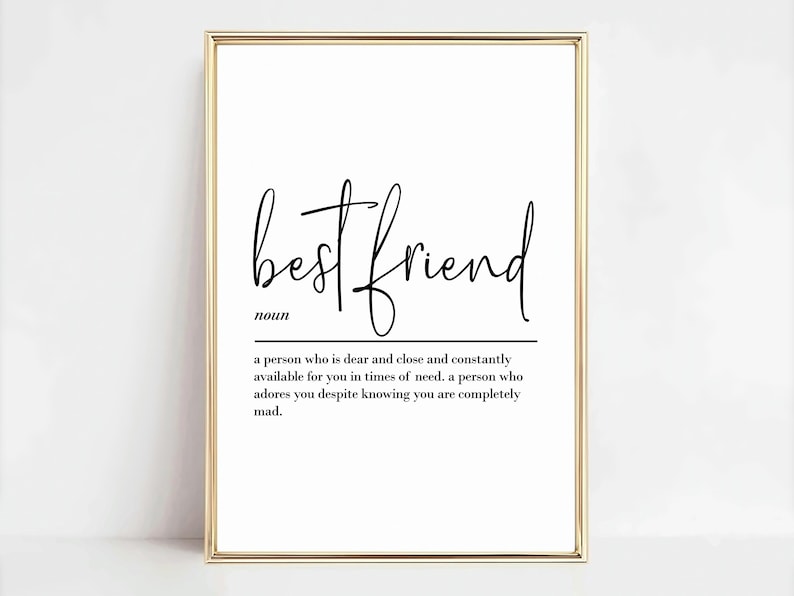 Best Friend Definition, Printable Wall Art, Digital Download, Best ...