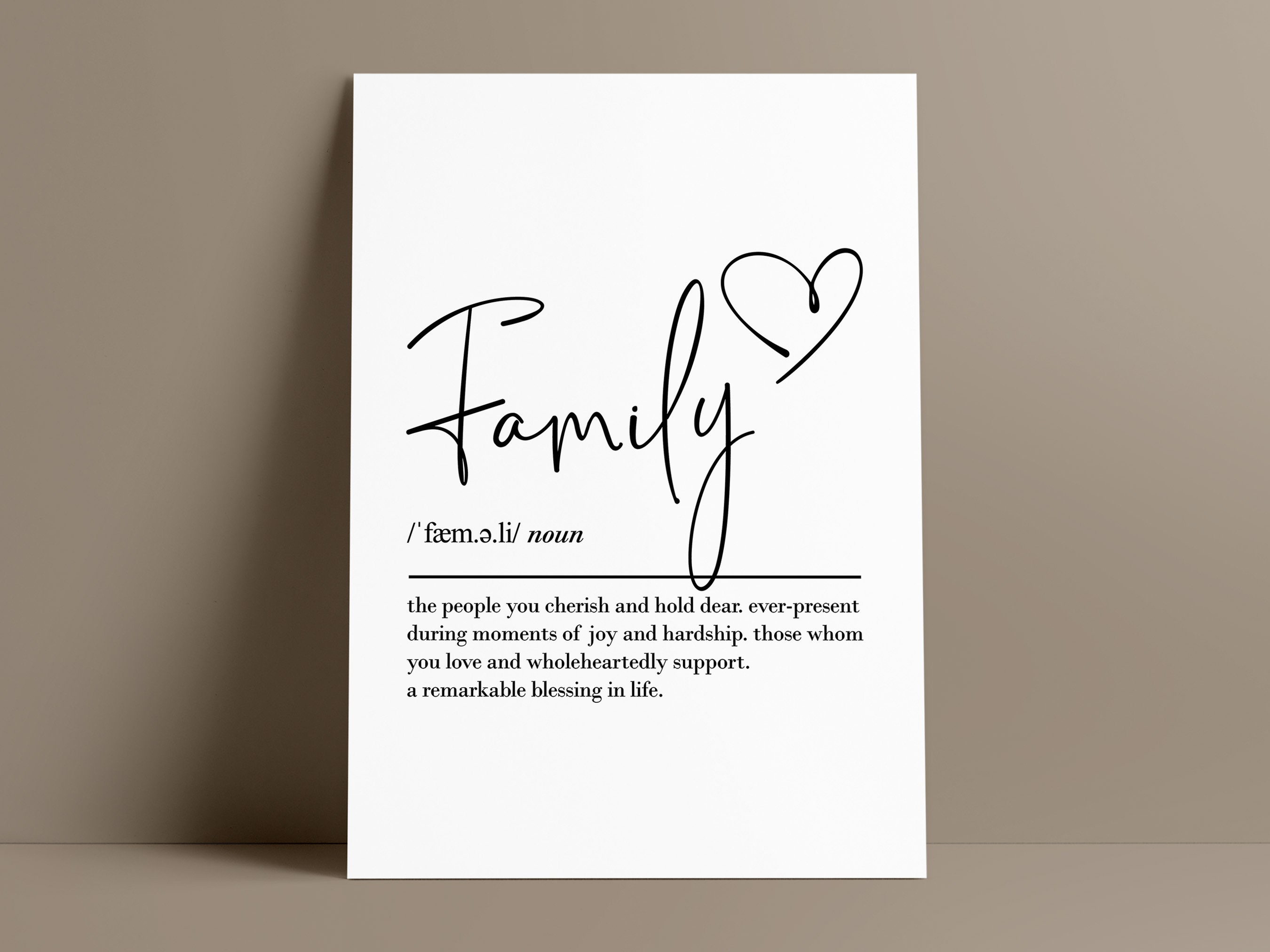 Family Definition, Printable Wall Art, Digital Download, Family Gift ...