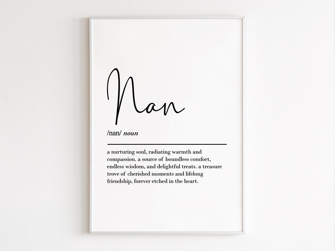 Nan Definition, Printable Wall Art, Digital Download, Nannie Gifts ...