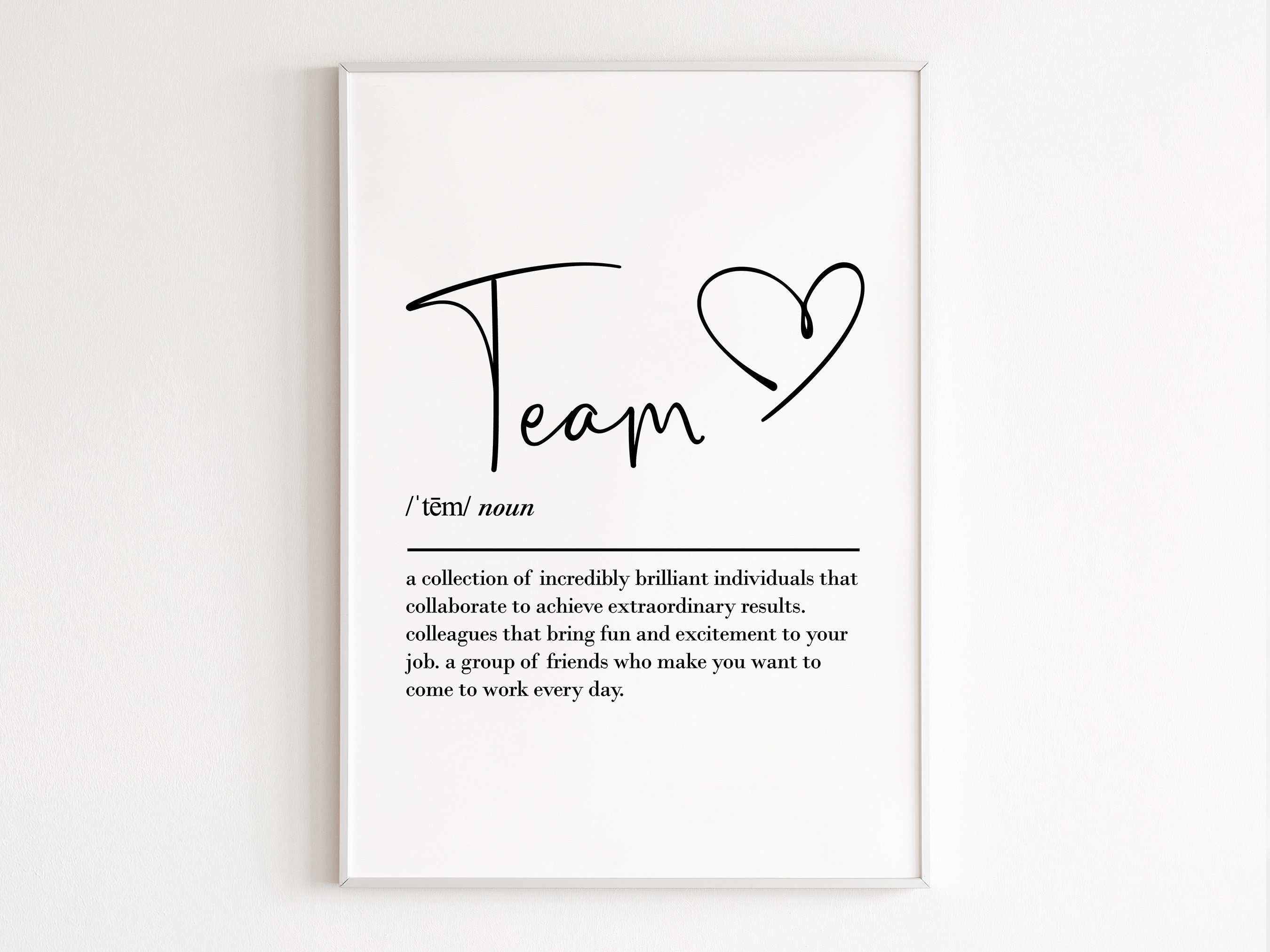 Team Definition Printable Wall Art Digital Download Work - Etsy Canada