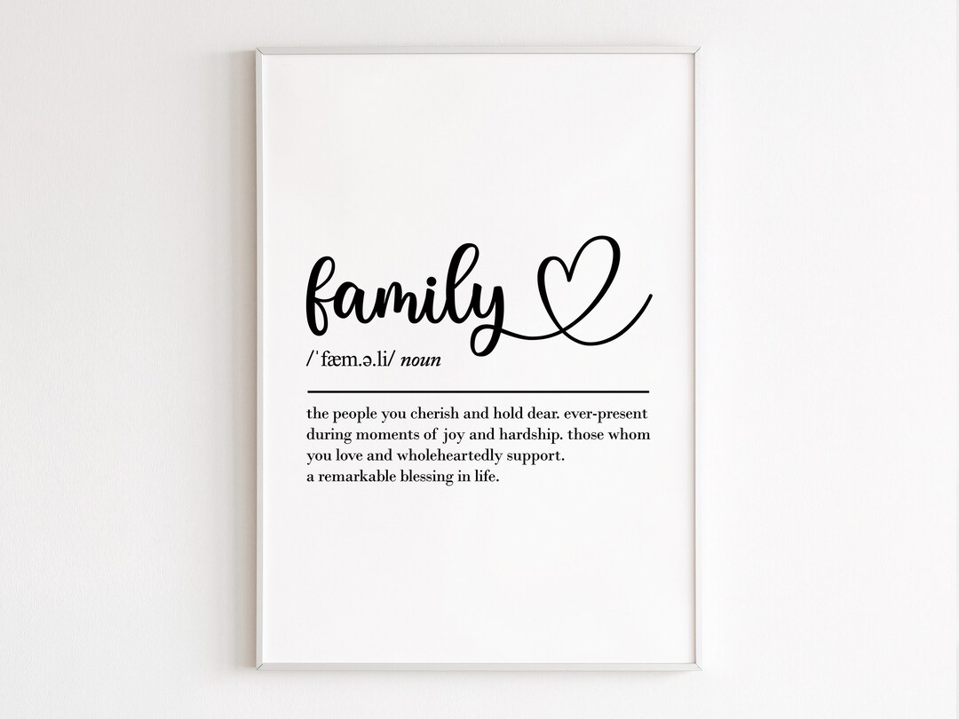 Family Definition, Printable Wall Art, Digital Download, Family Gift ...