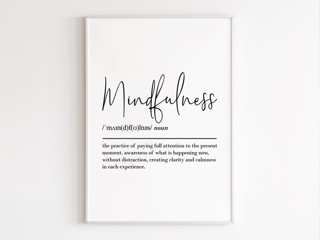 Mindfulness Definition, Printable Wall Art, Digital Download ...