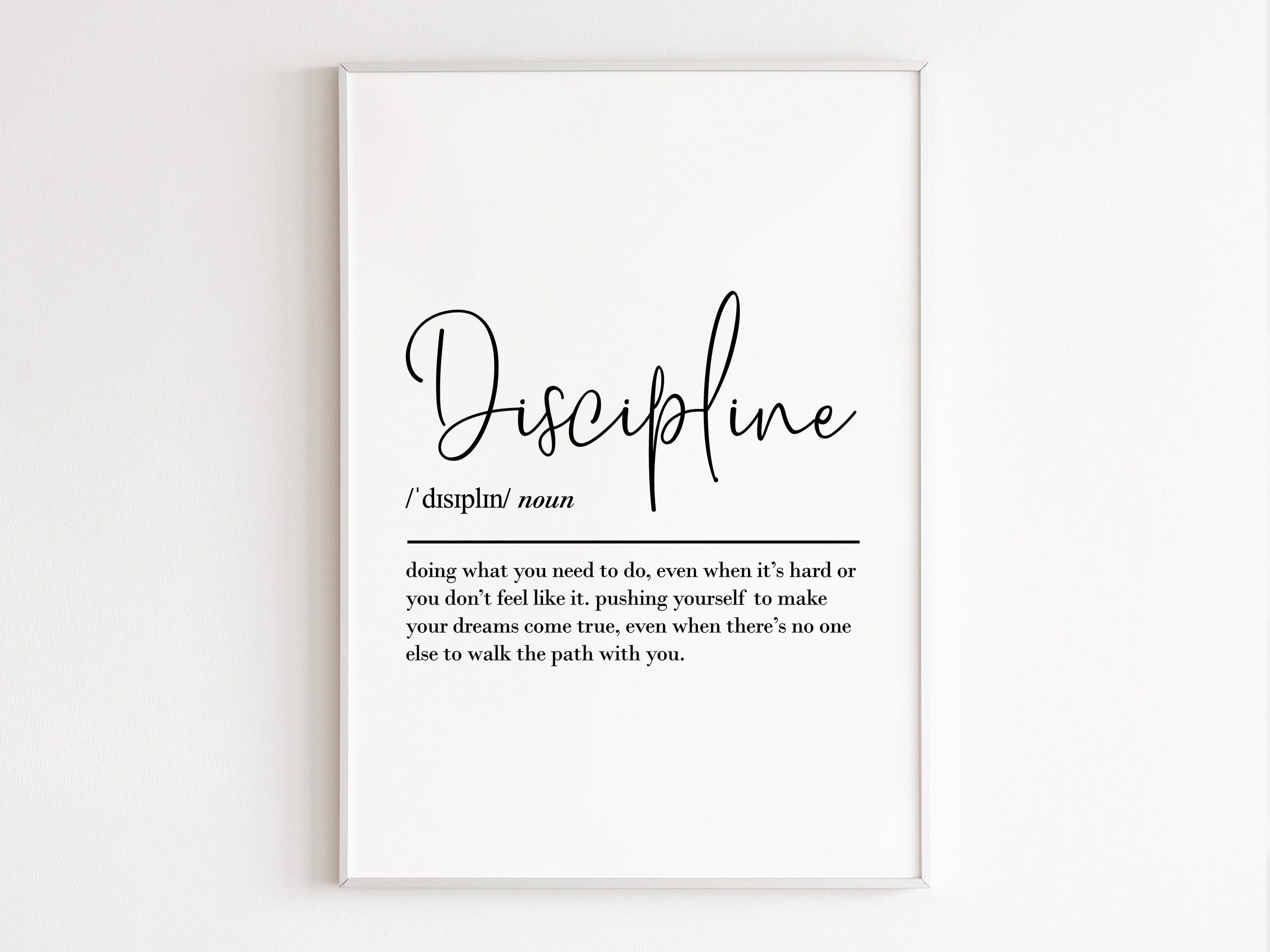 Discipline Definition, Printable Wall Art, Digital Download ...