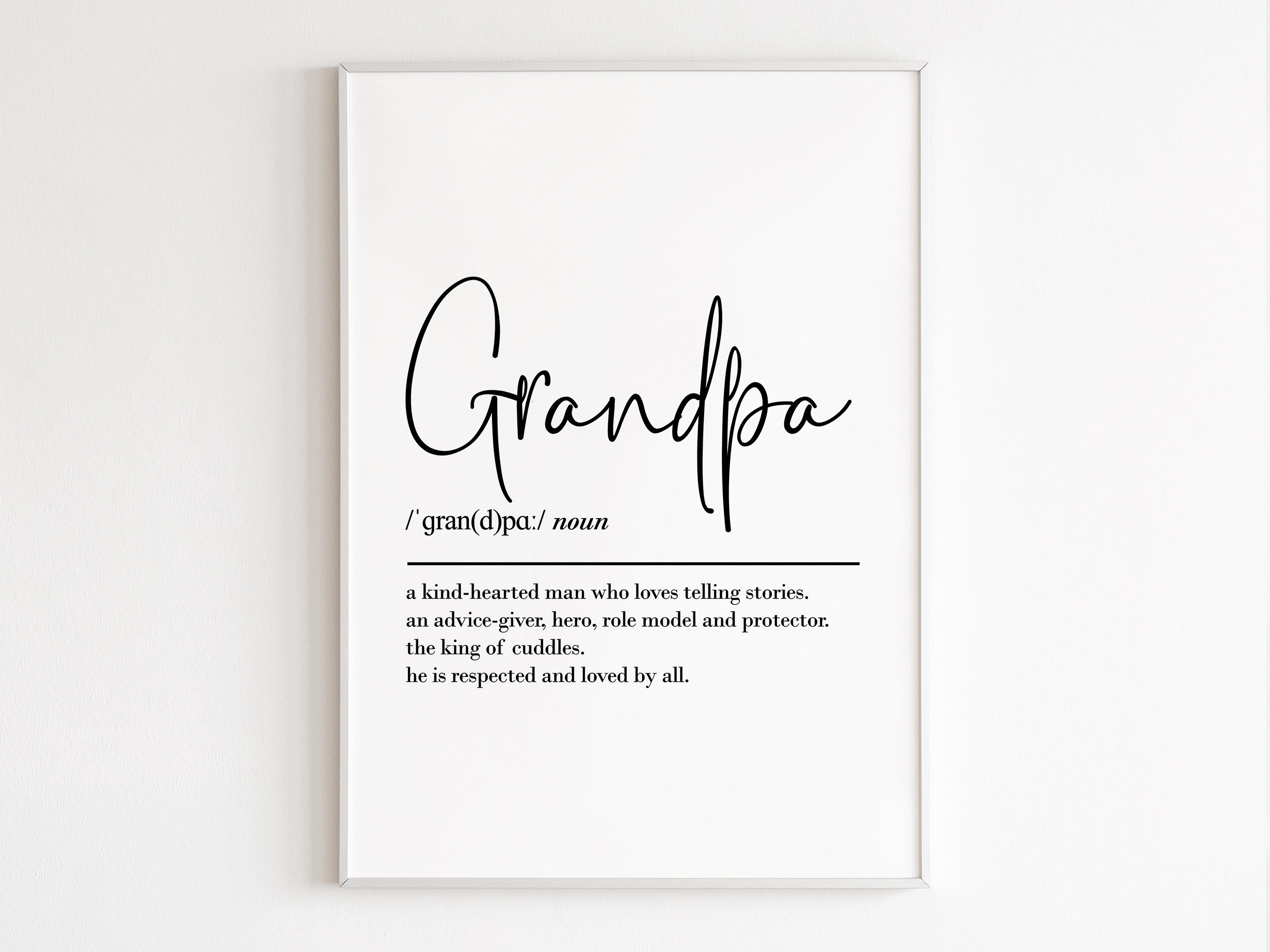 Grandpa Definition, Printable Wall Art, Digital Download, Grandpa Gift ...