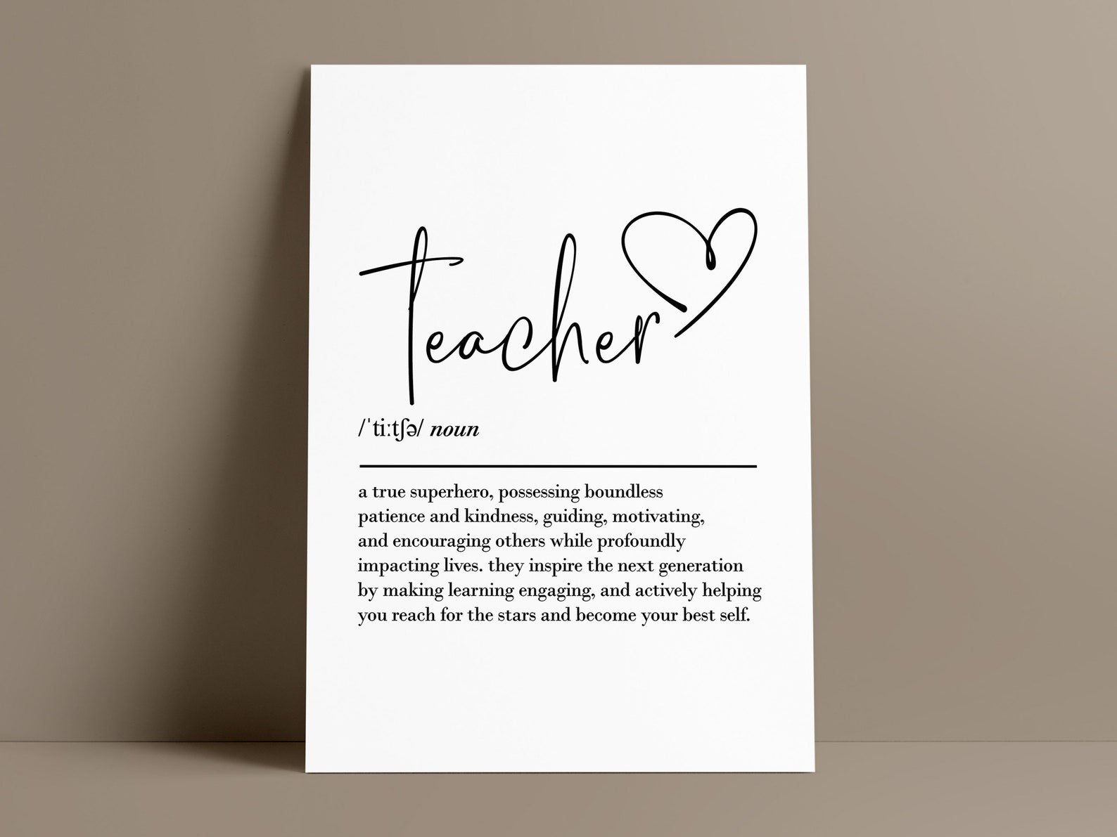 Teacher Definition, Printable Wall Art, Digital Download, Teacher ...