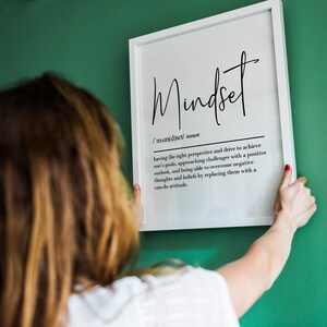 Mindset Definition, Printable Wall Art, Digital Download, Inspirational ...