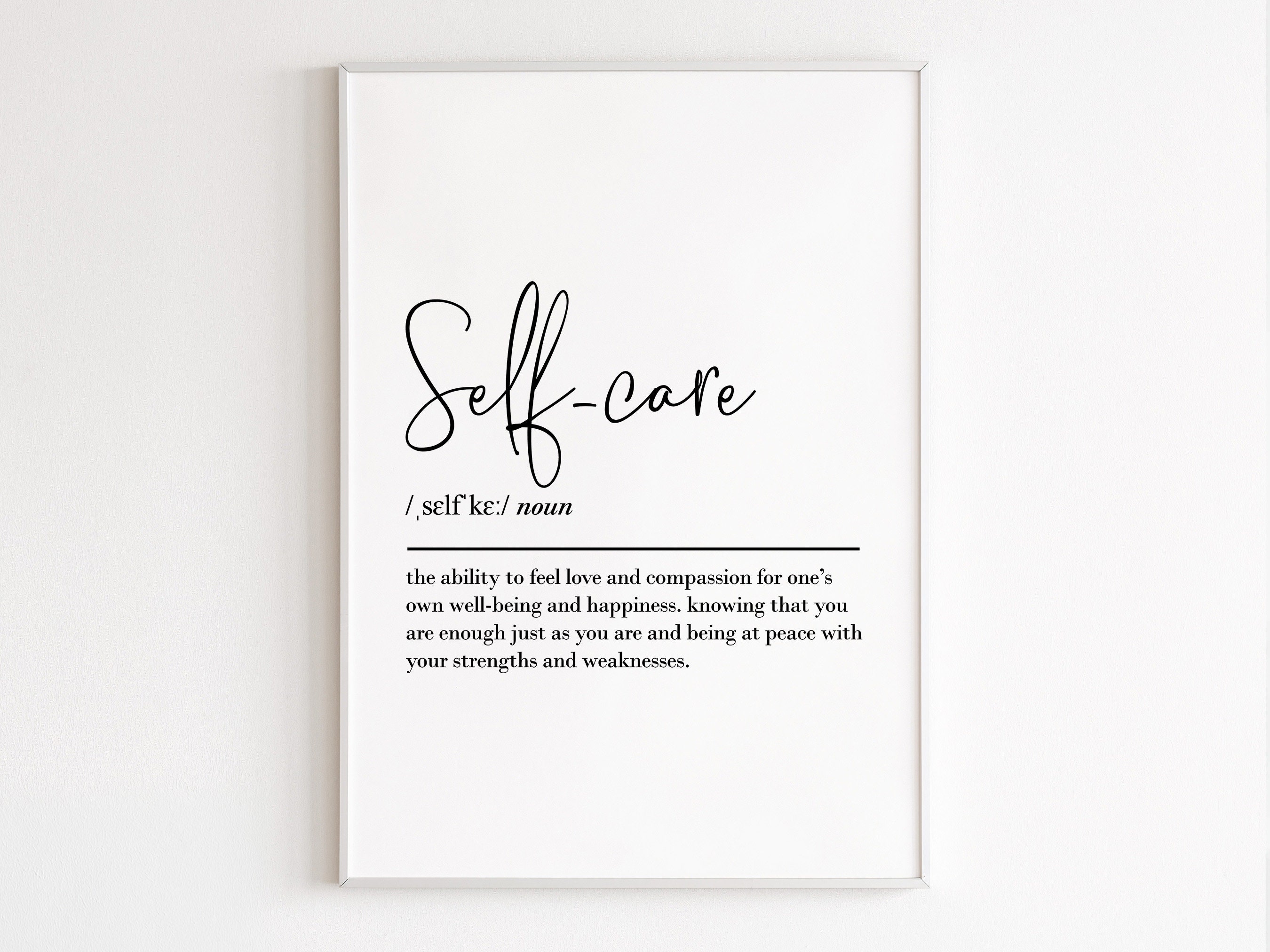 Self Care Definition, Printable Wall Art, Digital Download, Self Care ...