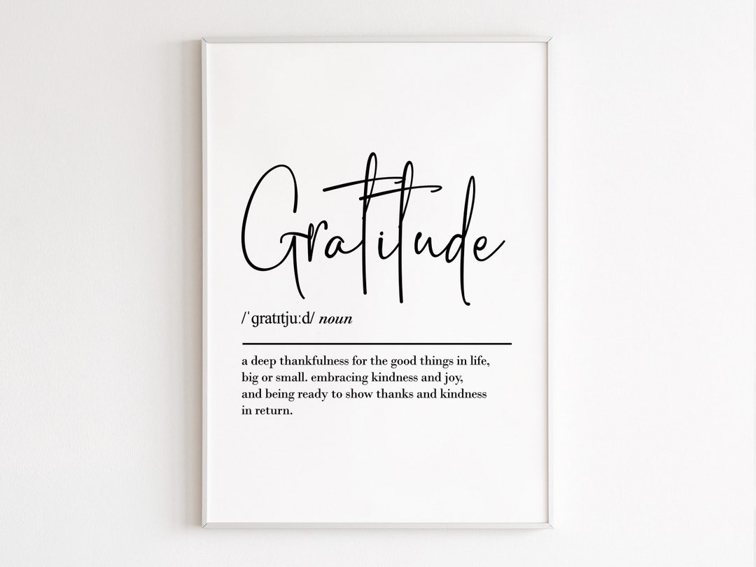 Gratitude Definition, Printable Wall Art, Digital Download, Gratitude ...