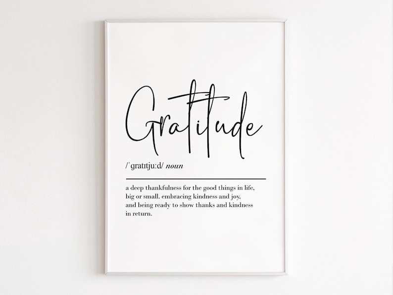 Gratitude Definition, Printable Wall Art, Digital Download, Gratitude ...