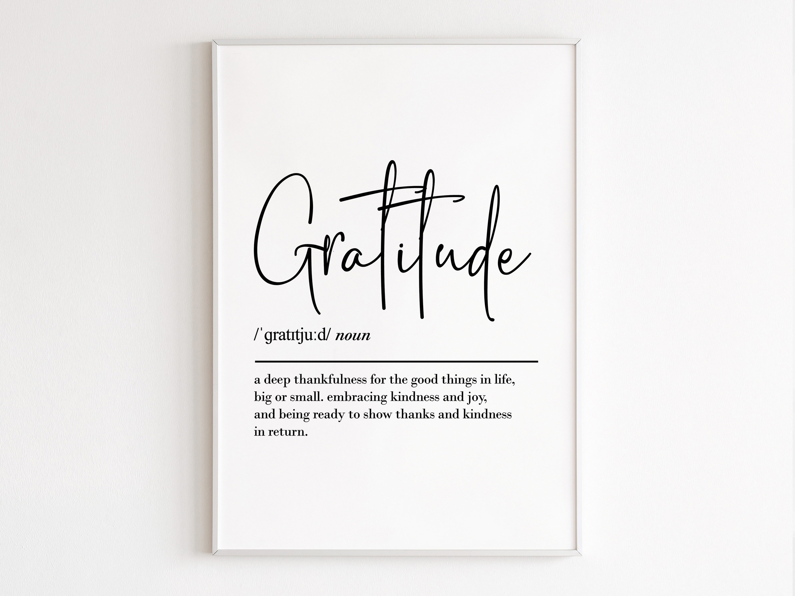 Gratitude Definition, Printable Wall Art, Digital Download, Gratitude ...