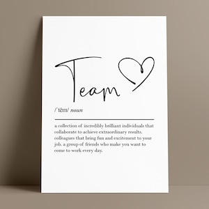 Team Definition, Printable Wall Art, Digital Download, Work Bestie ...
