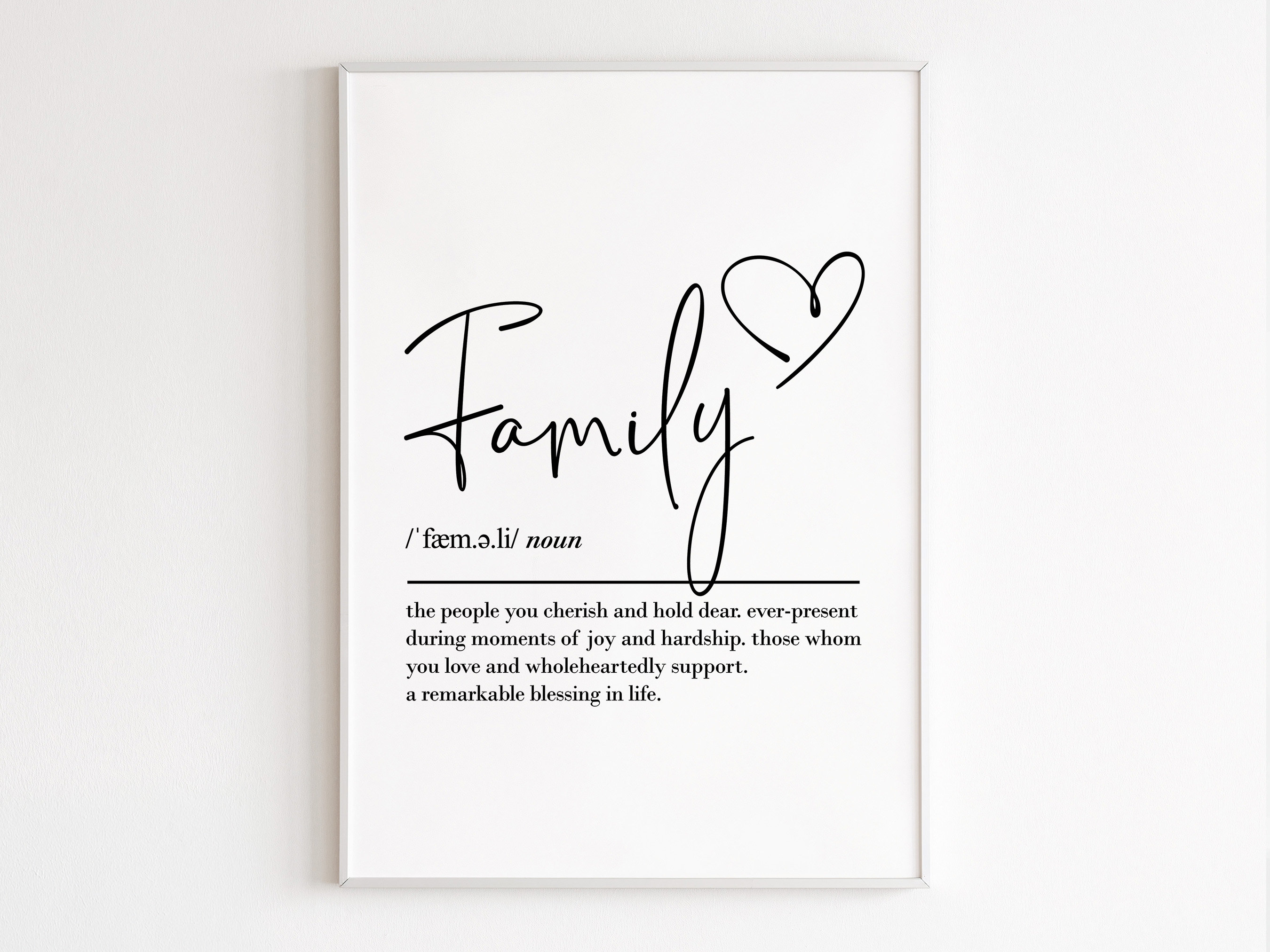 Family Definition, Printable Wall Art, Digital Download, Family Gift ...