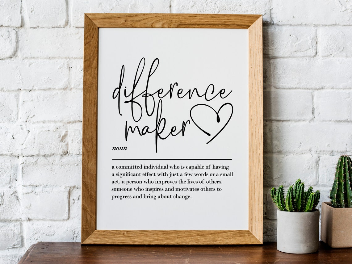 Difference Maker Definition Printable Wall Art Digital - Etsy UK