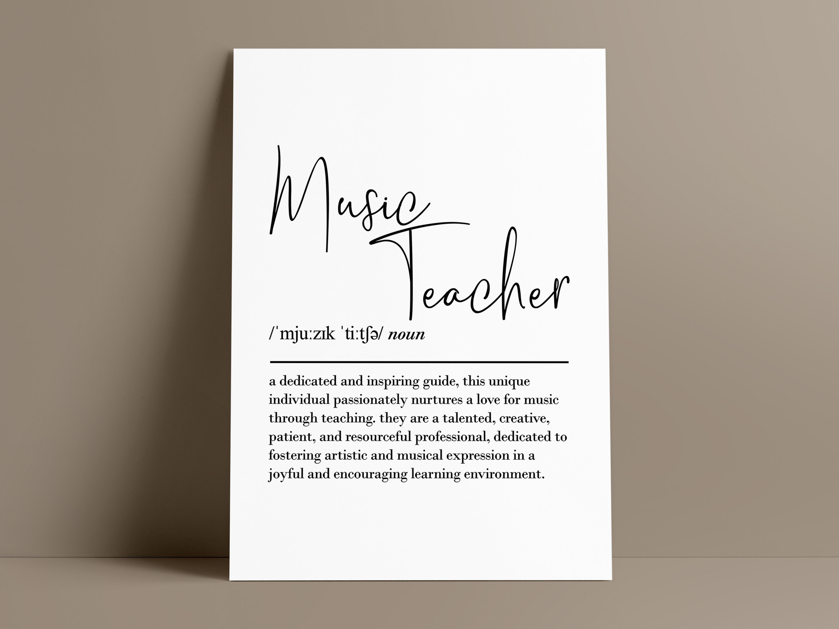 Music Teacher Definition, Printable Wall Art, Digital Download, Music ...