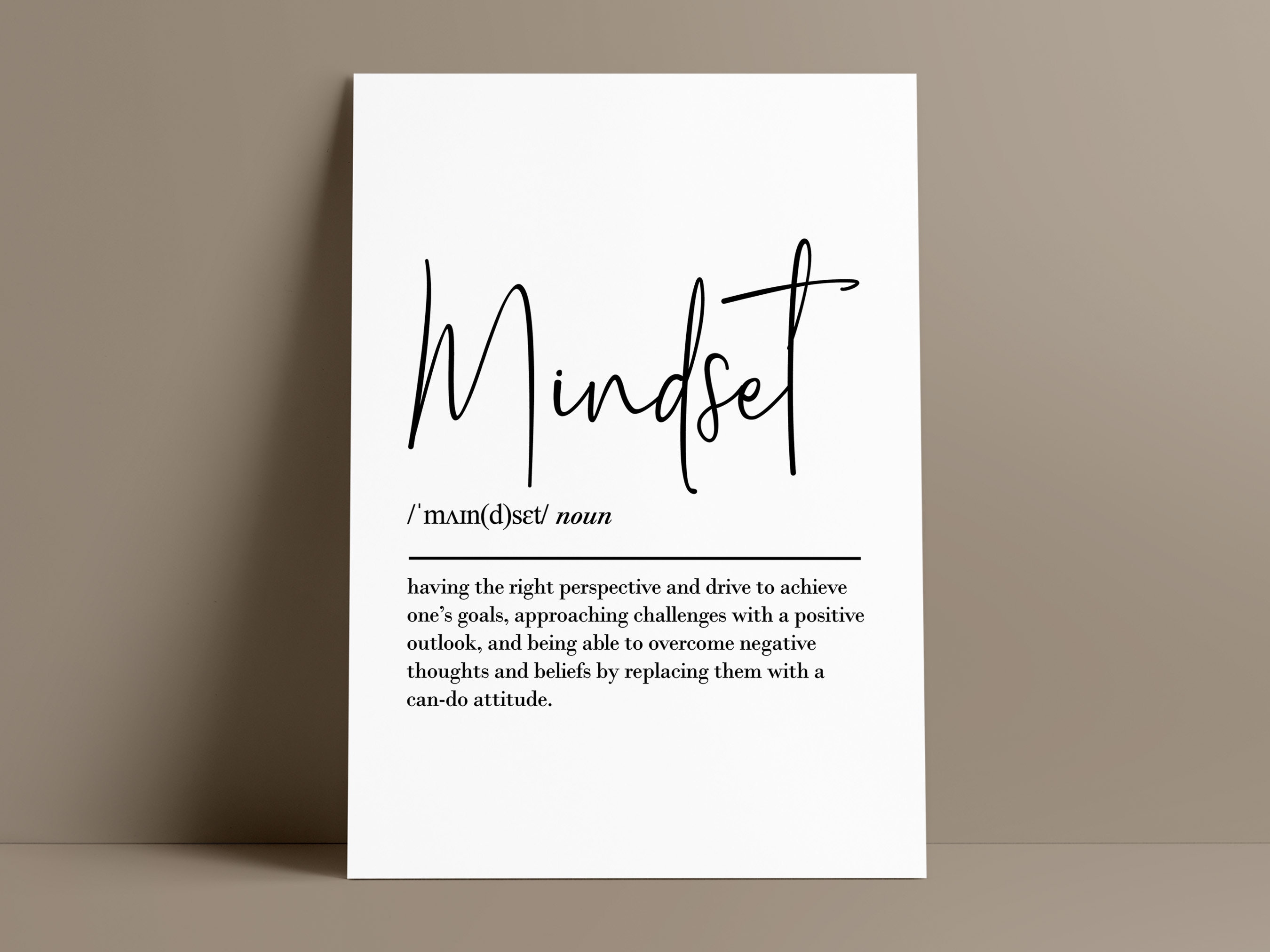Mindset Definition, Printable Wall Art, Digital Download, Inspirational ...